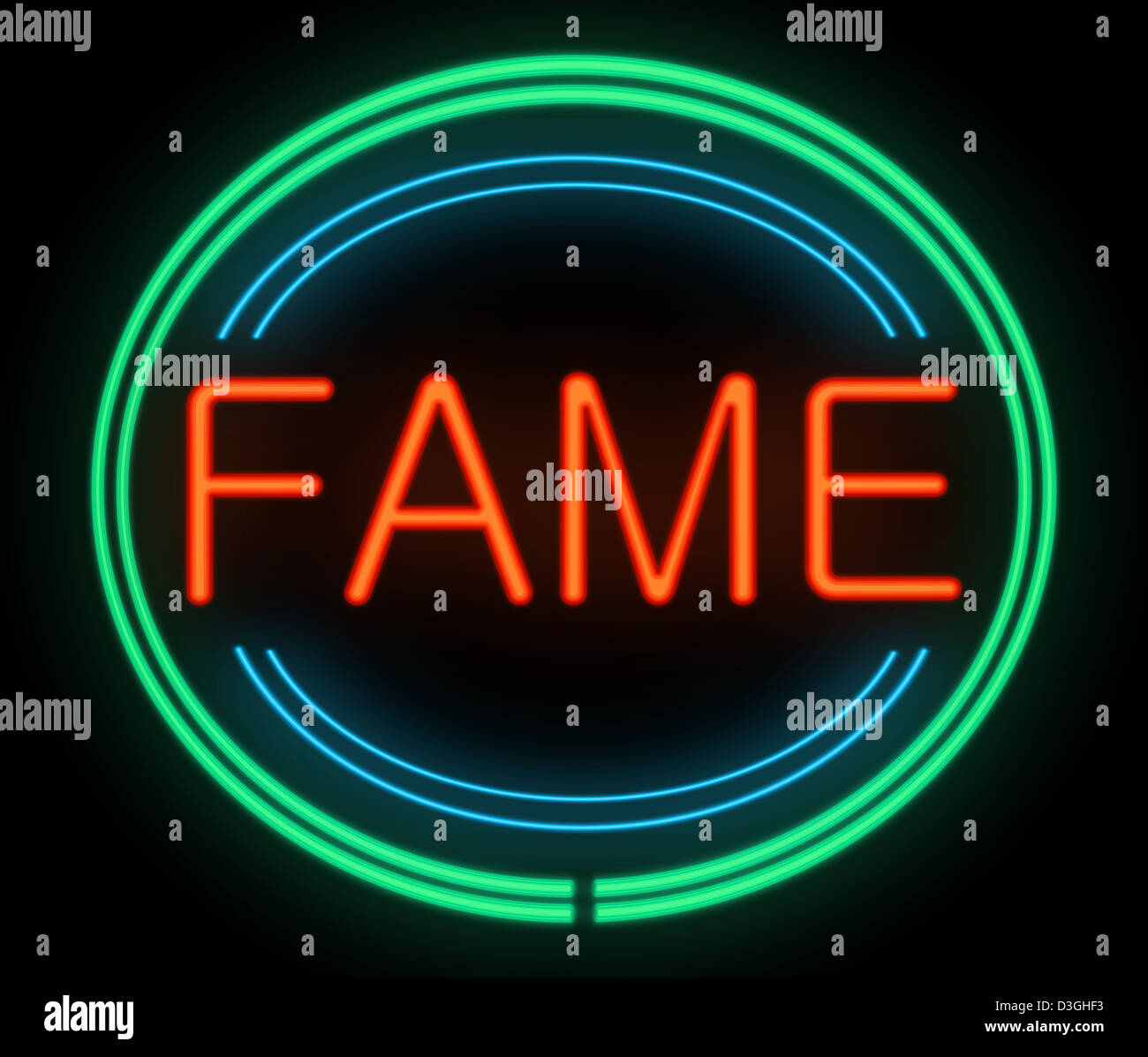 Fame neon sign Stock Photo - Alamy