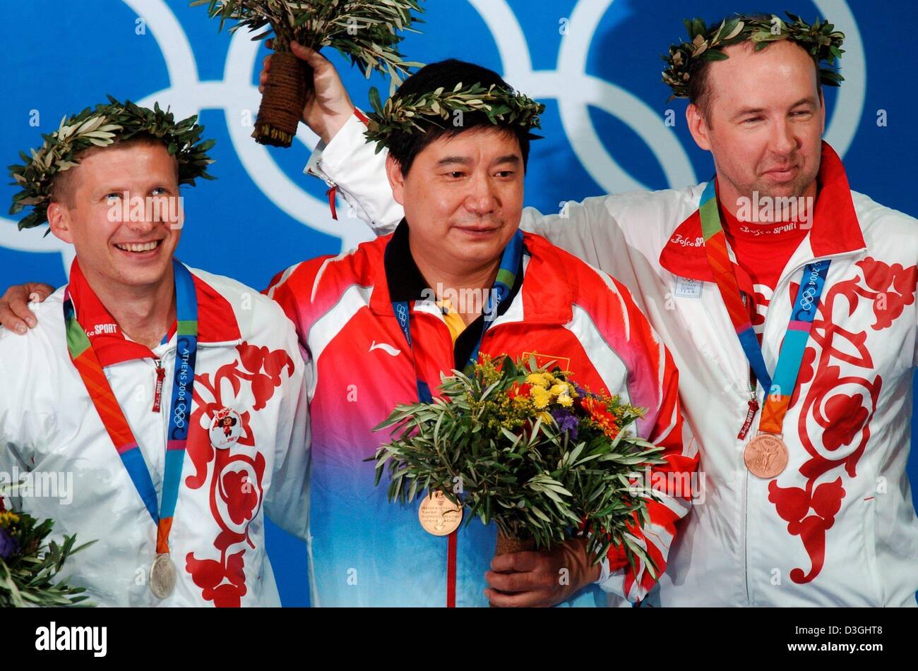 (dpa) - (from L:) Russian Mikhail Nestruev (silver), chinese Yifu Wang ...