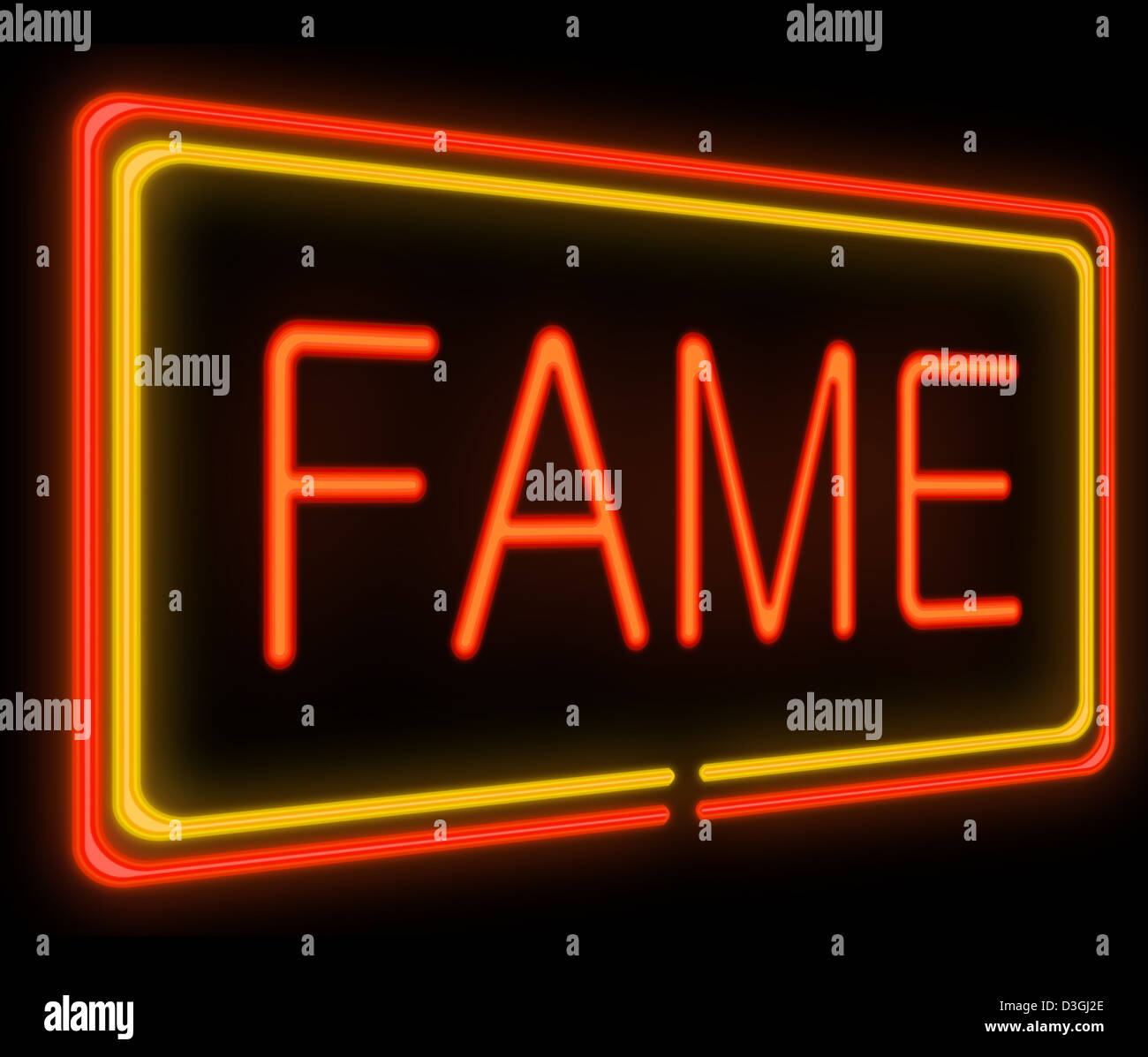 Fame neon sign Stock Photo - Alamy