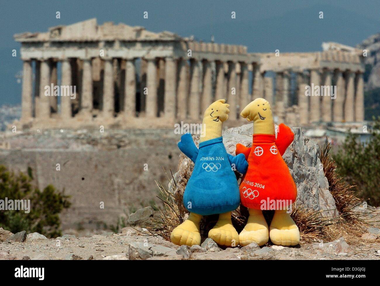(dpa) - The two mascots for the 2004 Olympic Games, called Phevos and ...