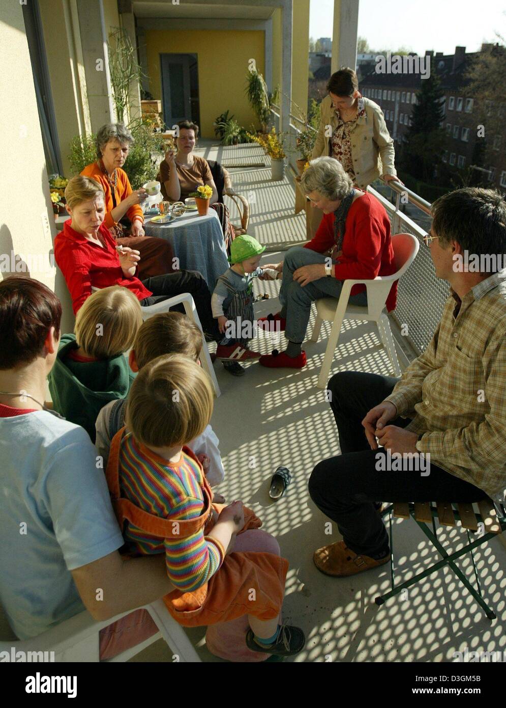 Human interest hum people balcony residents germany hi-res stock ...