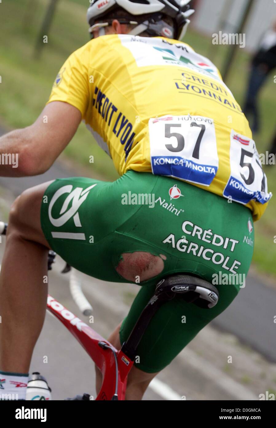 (dpa) - Norwegian cyclist Thor Hushovd of team Credit Agricole, who ...