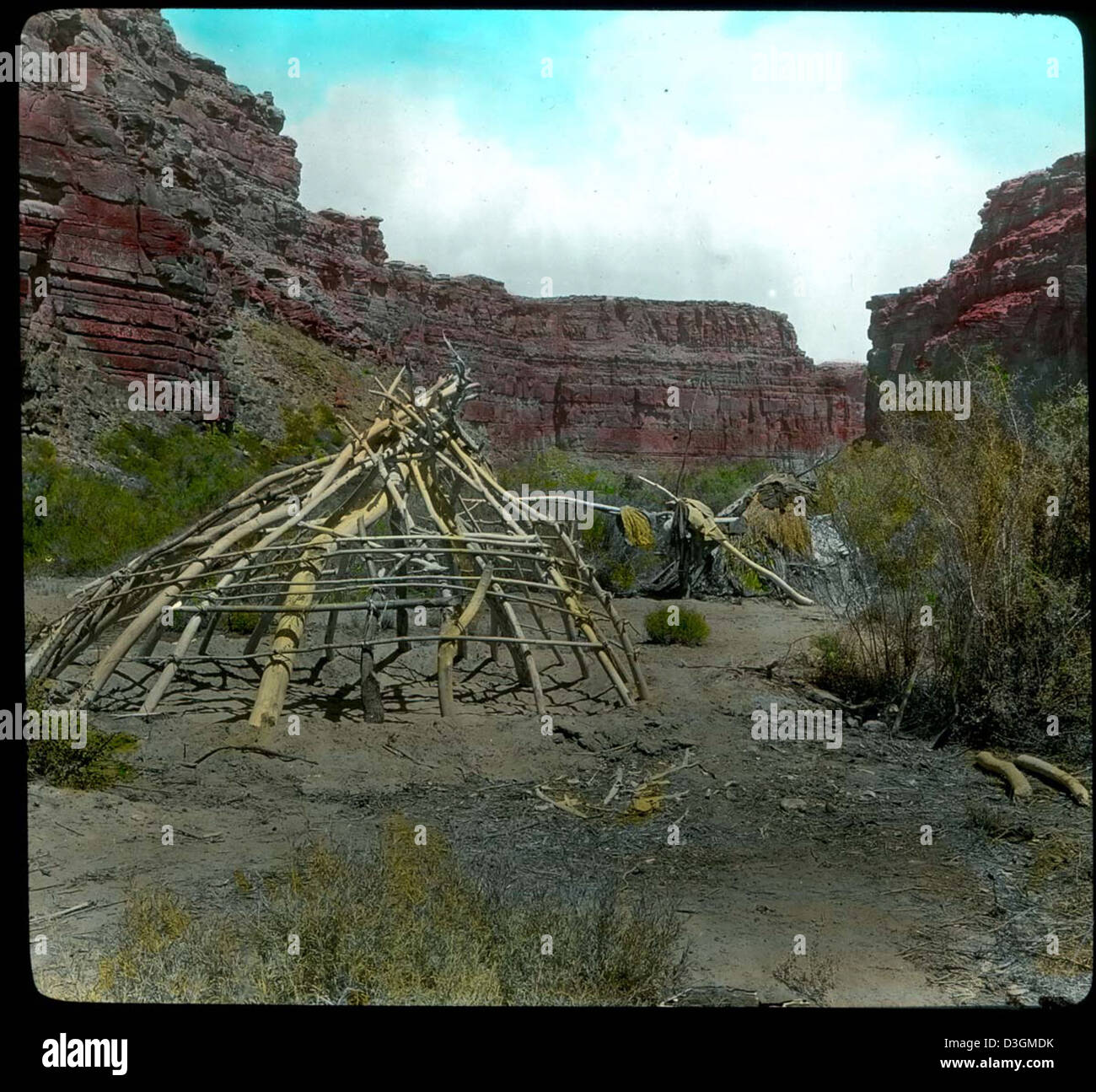 This historic photograph captures the Havasupai people and their ...