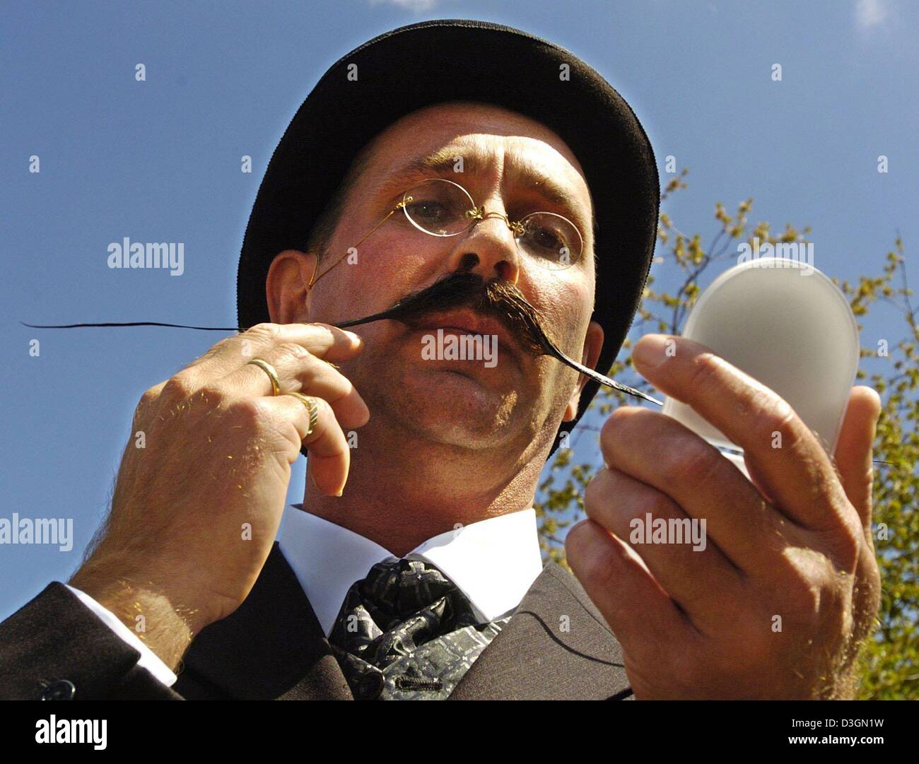 Human interest hum curiosities beard mustache hat mirror glasses ...