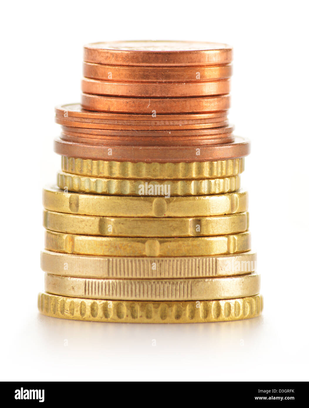 Stack of coins isolated on white background Stock Photo - Alamy