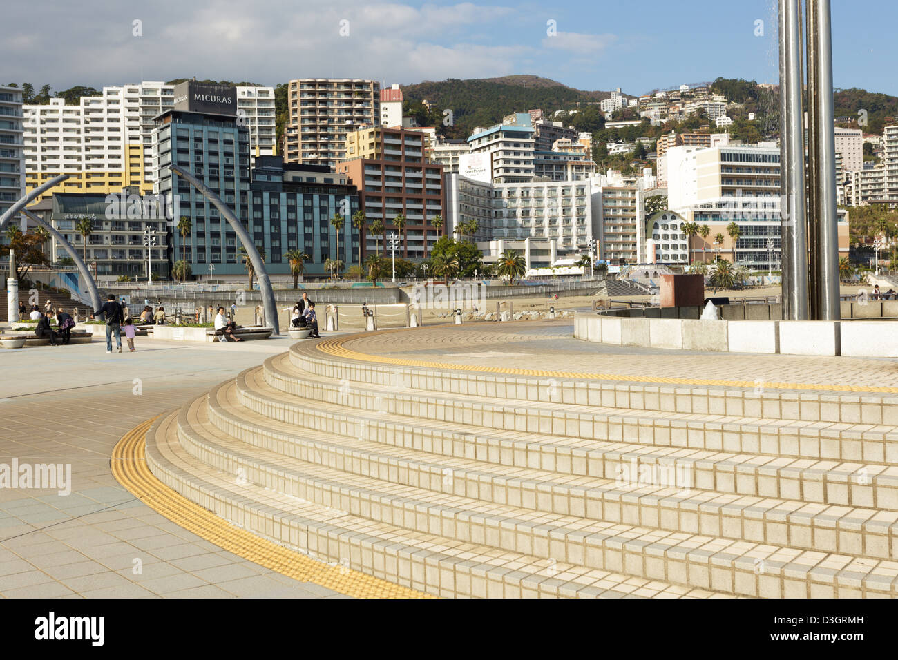 Atami sea front paving and stairs structure, Shizuoka province , Japan ...