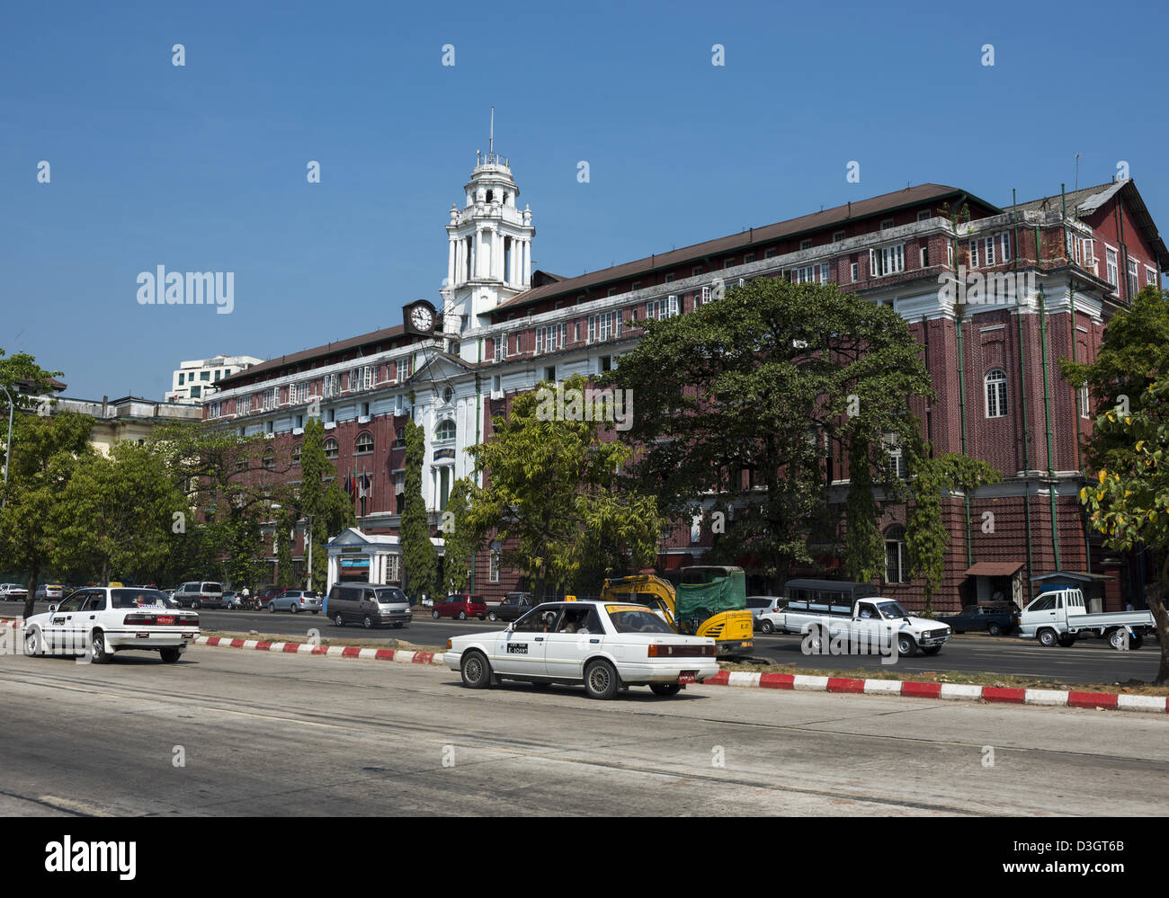 Old colonial building now the Customs House of Yangon Rangoon Myanmar ...