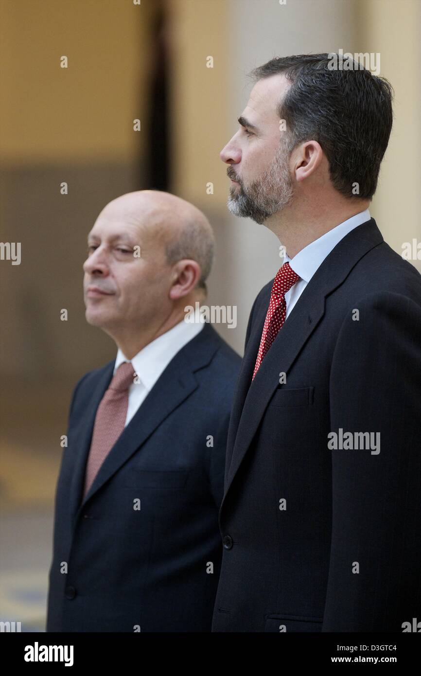 Madrid, Spain. 19th February 2013. Prince Felipe of Spain and Princess ...