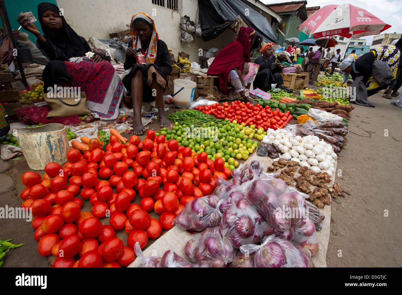 Vegetable store, MacKinnon Market, Old Town, Mombasa, Kenya Stock Photo ...