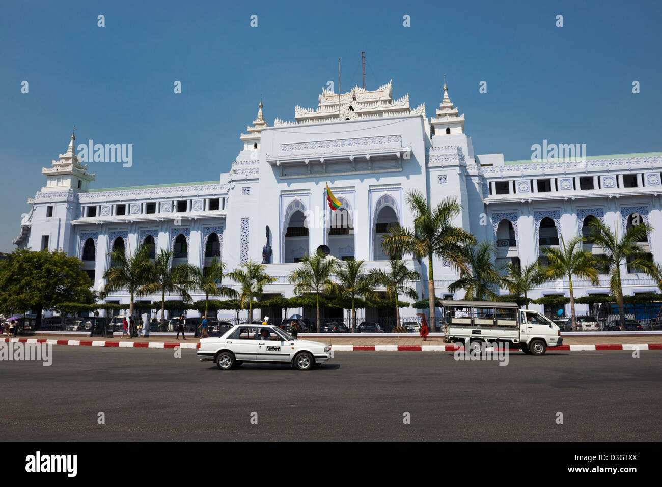 Old colonial building now the City Hall of Yangon Rangoon Myanmar Burma ...