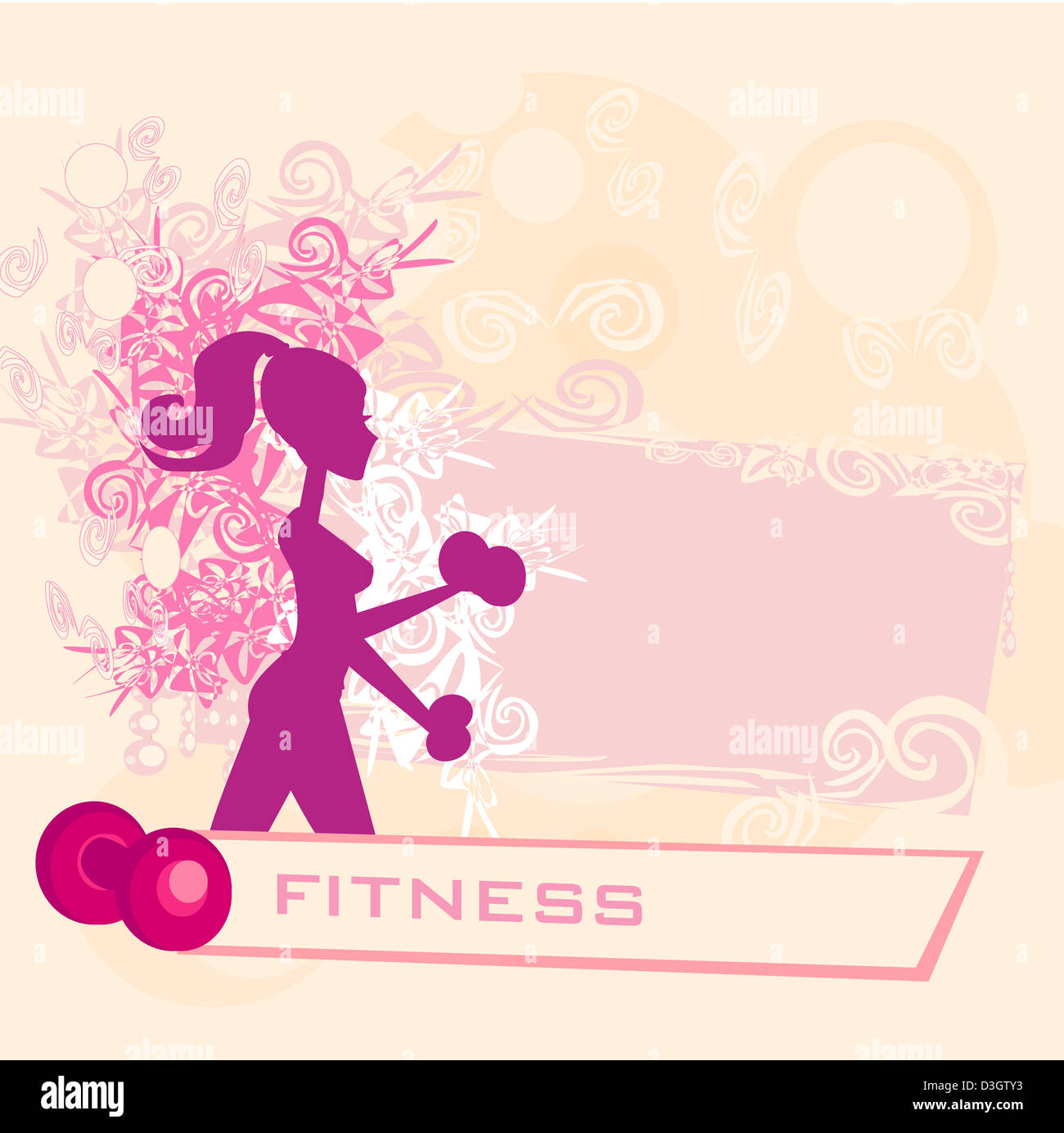 fit woman exercising with two dumbbell weights on her hands poster ...