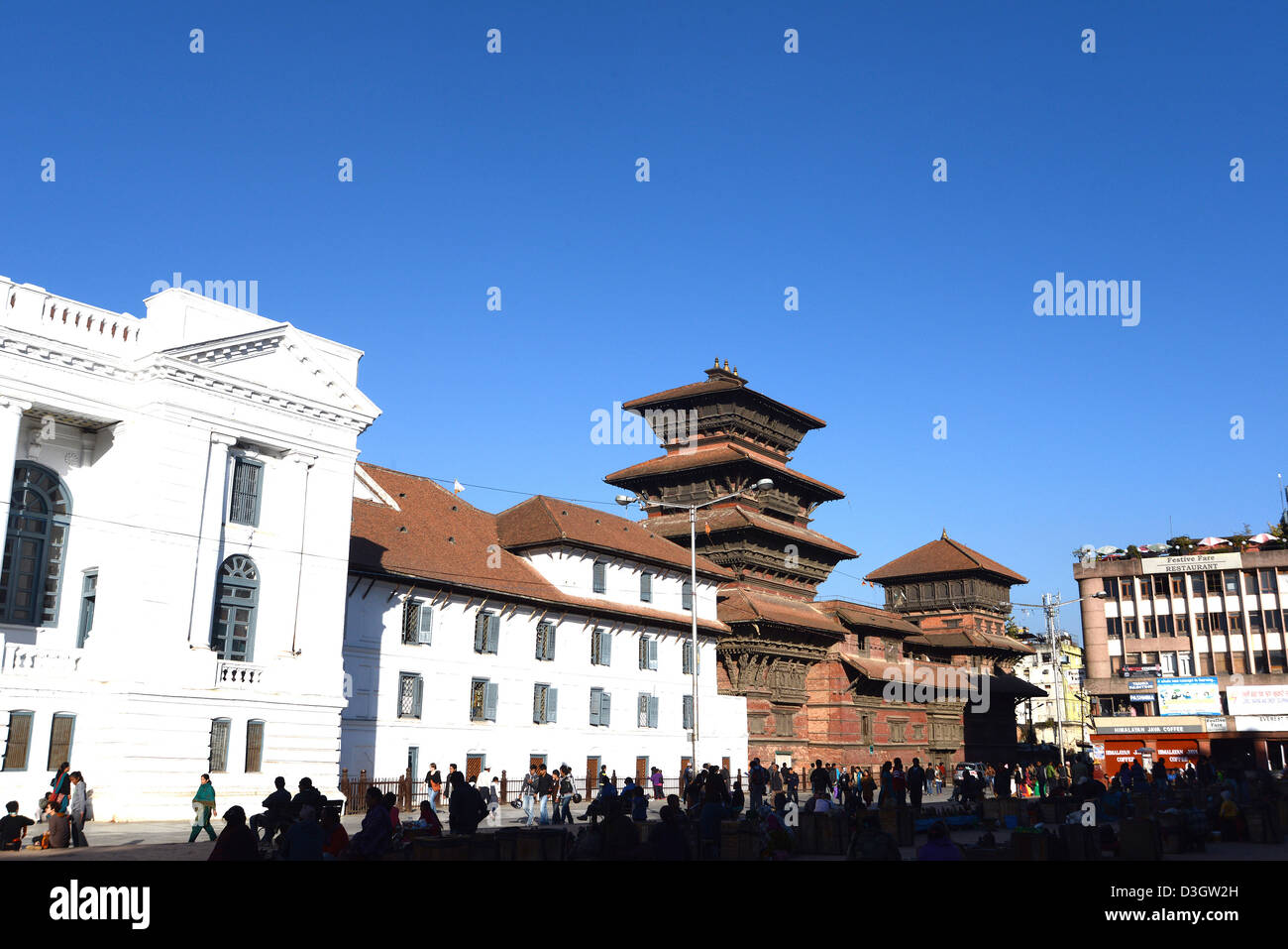 Basantapur Durbar ( right) Durbar square Kathmandu Nepal Stock Photo ...