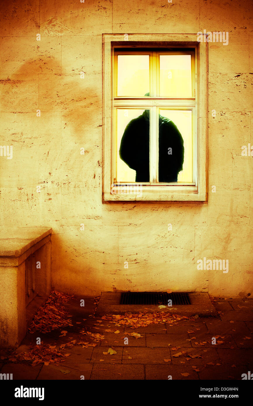 Man at Window Stock Photo - Alamy