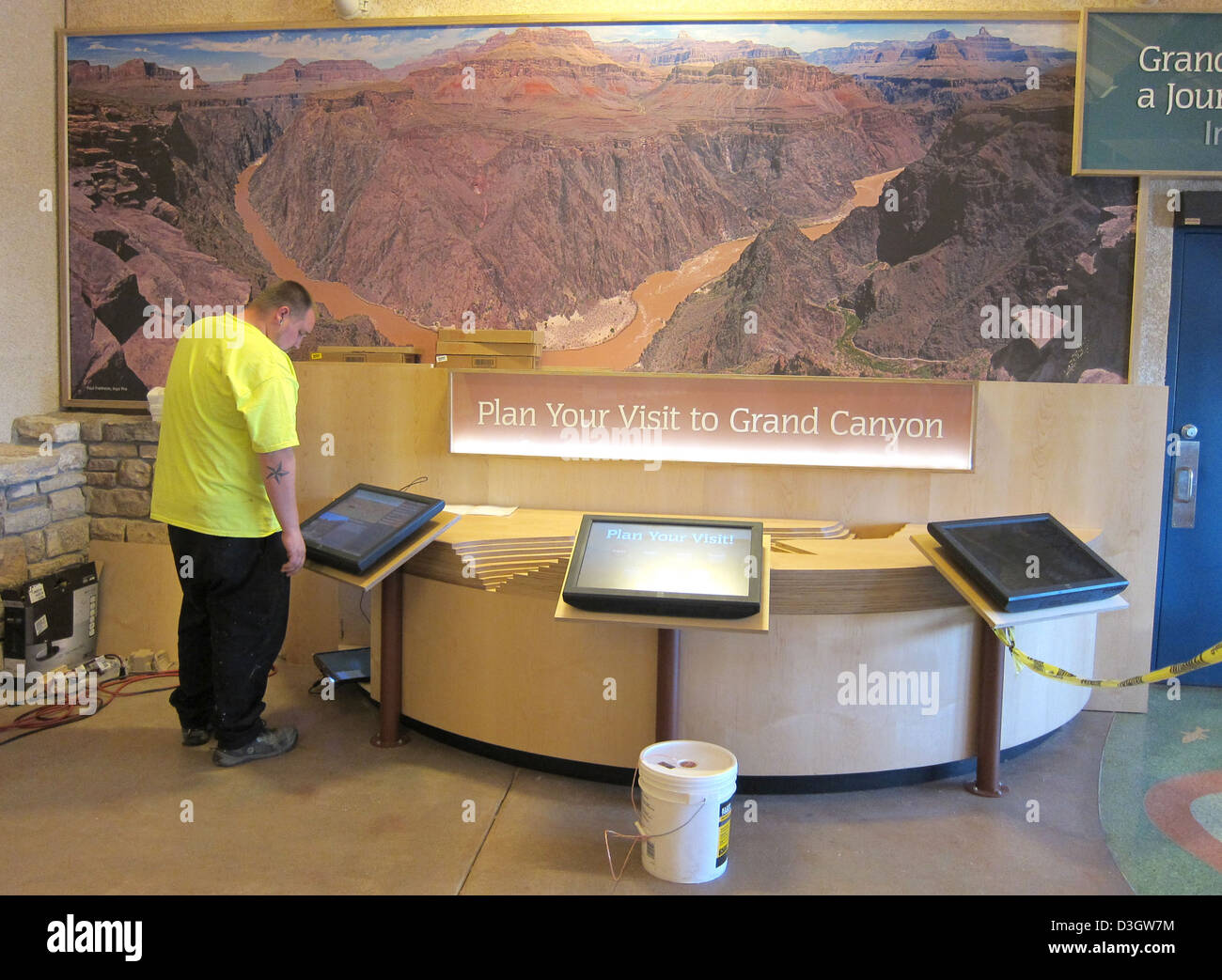 Grand Canyon Nat Park: Visitor Center Exhibit Installation 2571 Stock ...