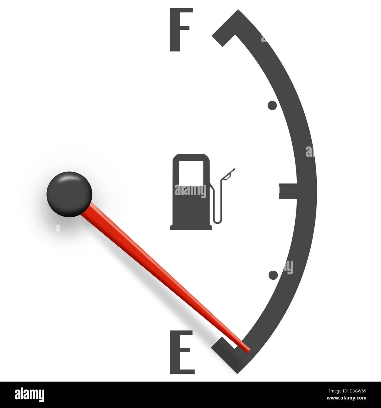Low fuel sign isolated on a white background Stock Photo - Alamy