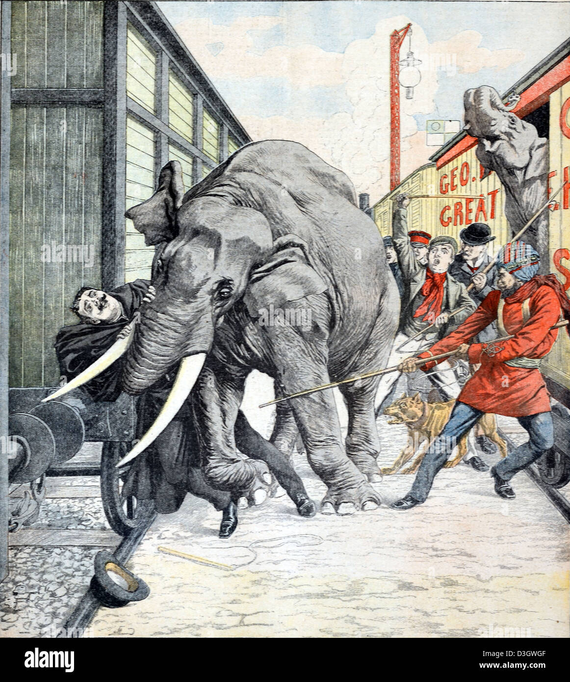 Death of Elephant Trainer George William Lockhart (1849-1904) Crushed ...