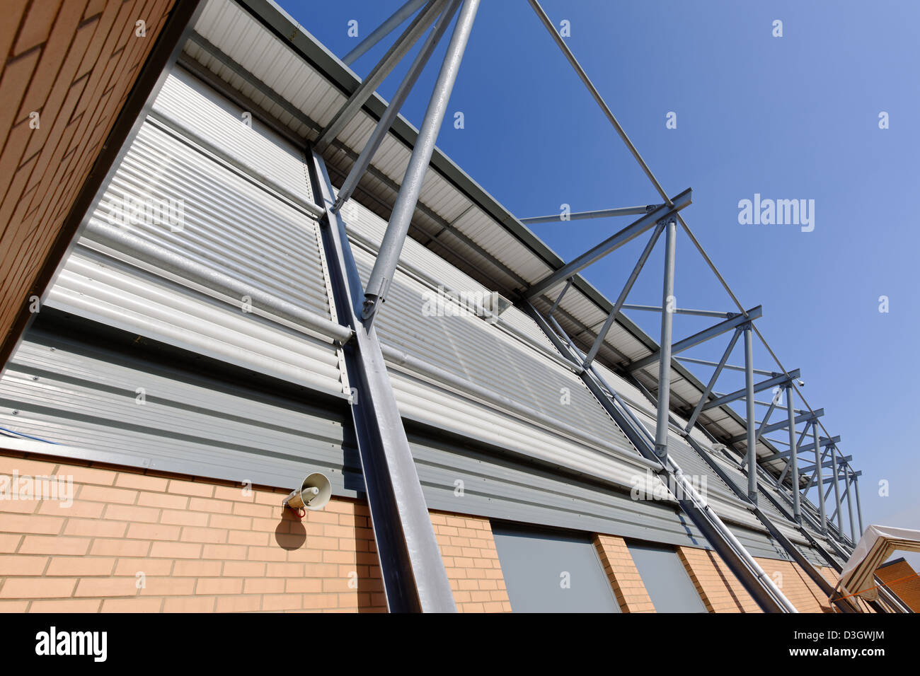 Detail of the construction of a football stadium in the UK Stock Photo ...