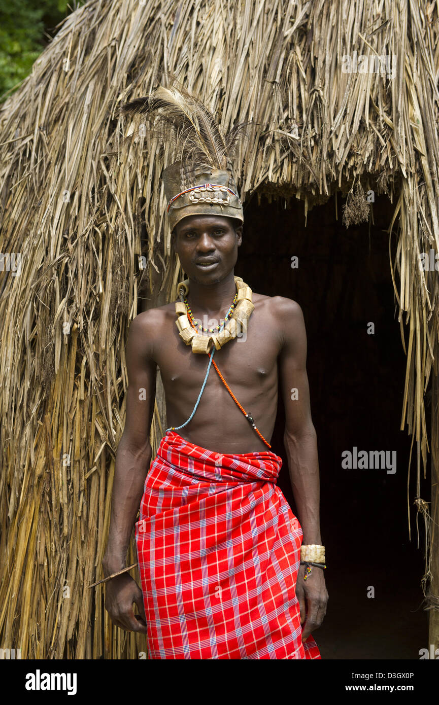 Elmolo man at his hut, Ngomongo Village, Kenya Stock Photo - Alamy