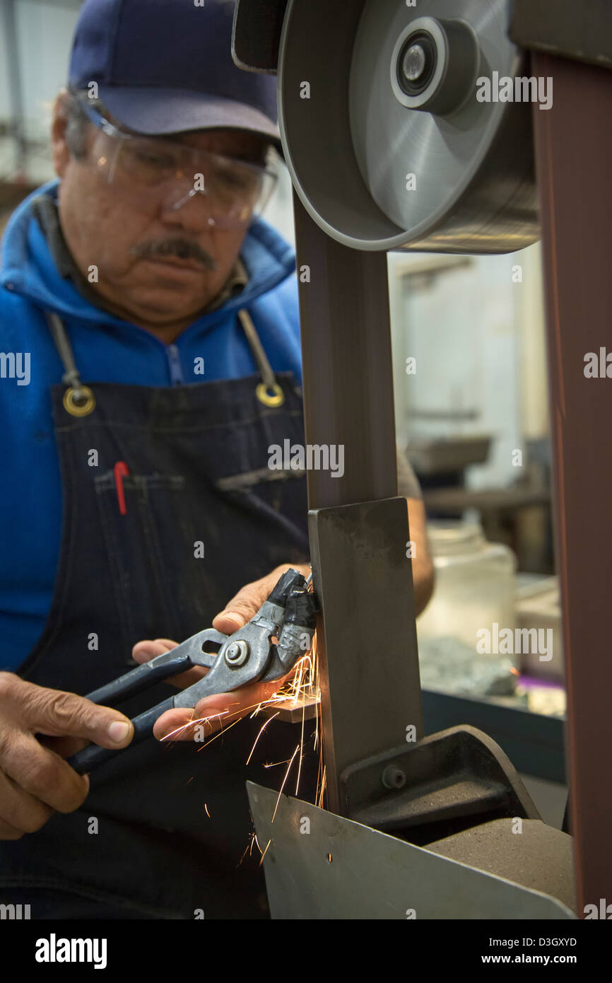 Workers Build Lathes and Other Small Metalworking Machines Stock Photo ...