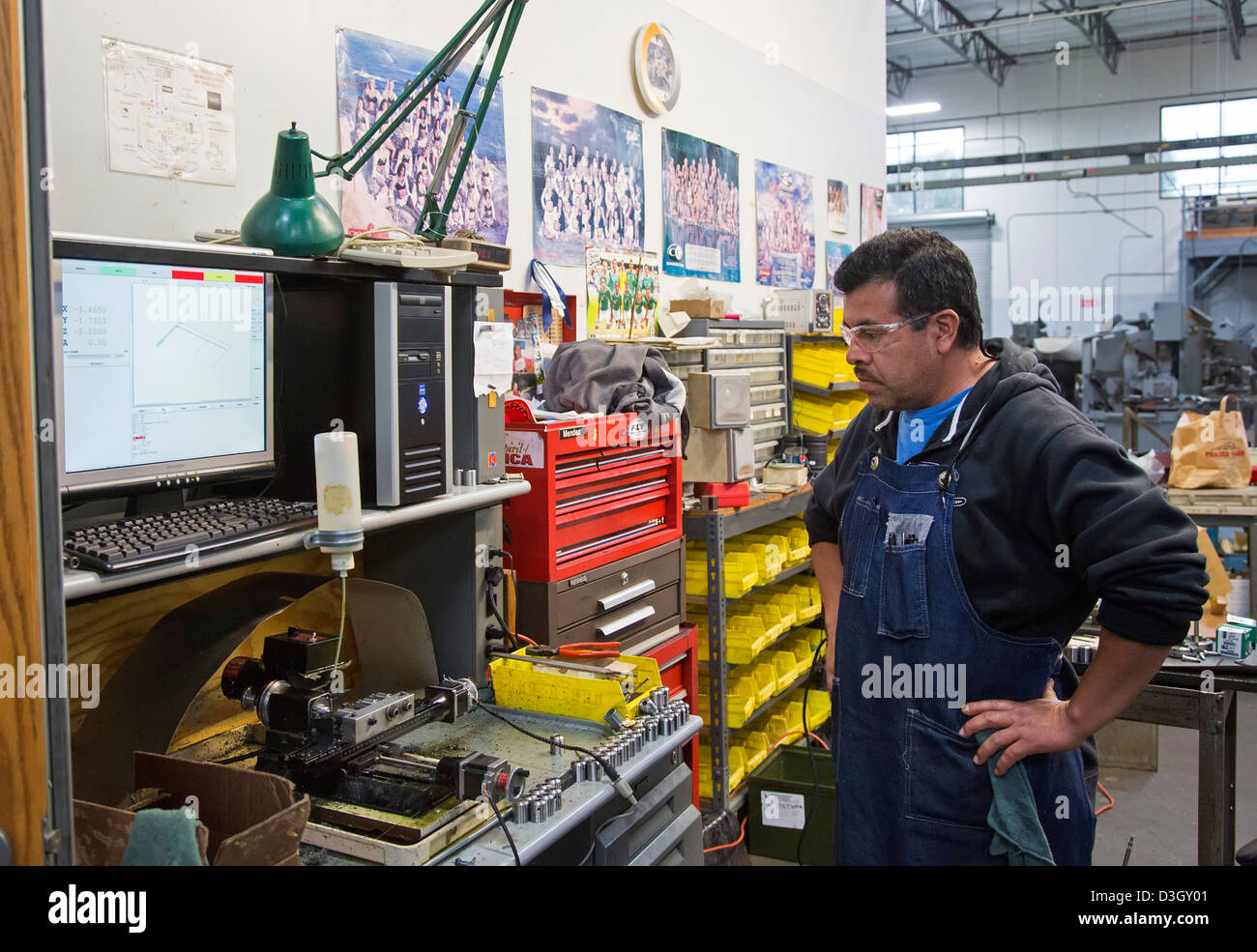 Workers Build Lathes and Other Small Metalworking Machines Stock Photo ...