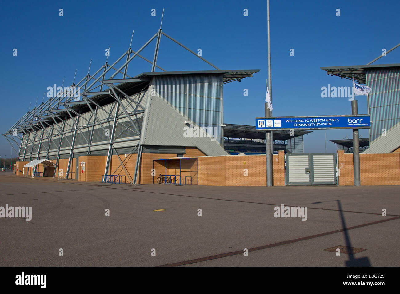 Colchester United football stadium known as the Weston Homes Community ...