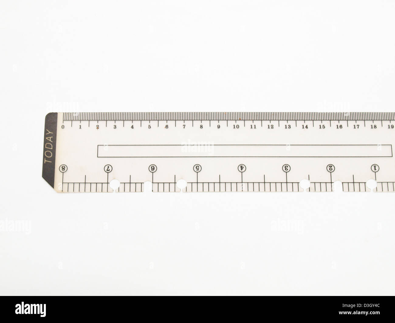 Closeup of used plastic ruler isolated on white background Stock Photo ...
