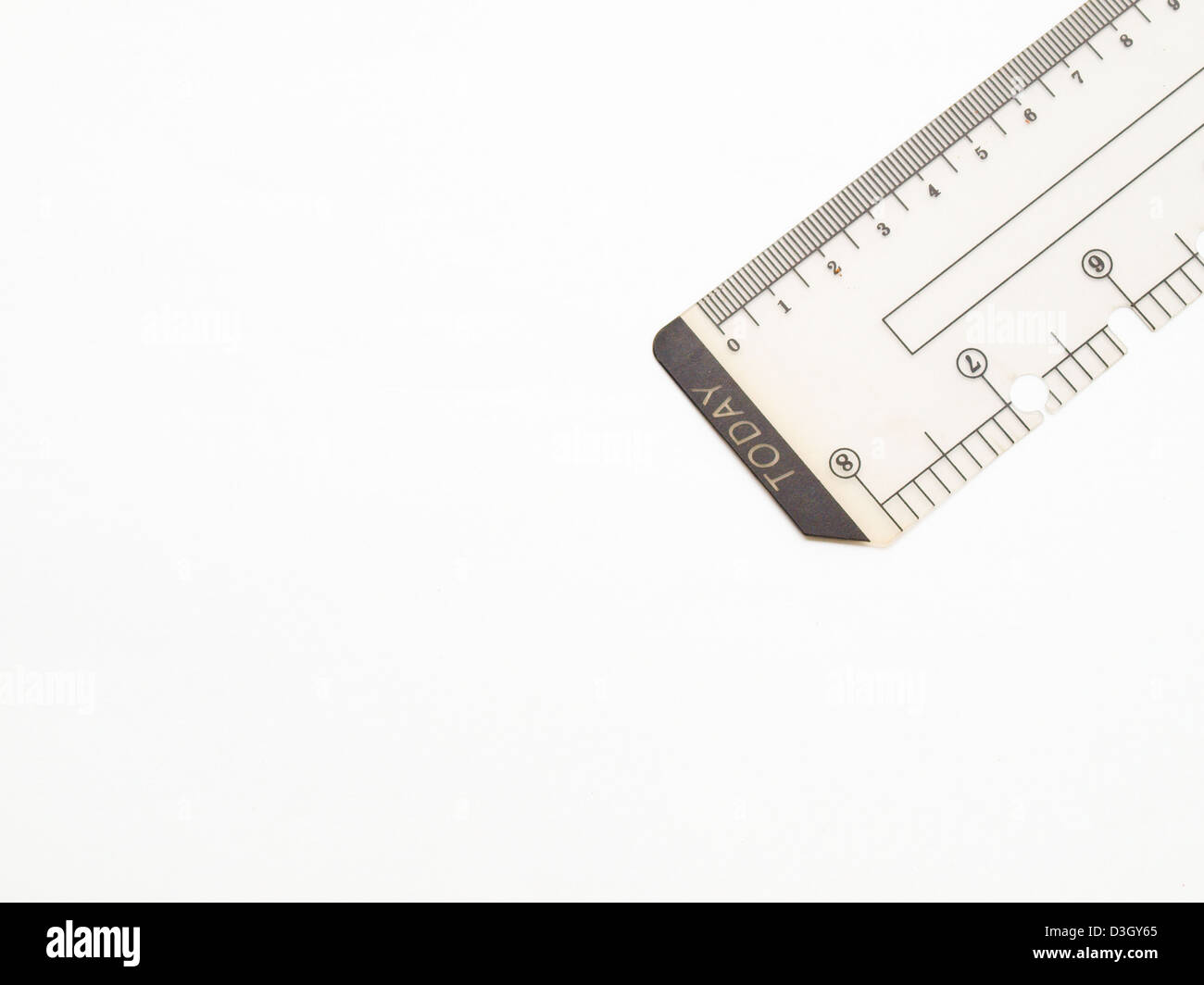 Closeup of used plastic ruler isolated on white background Stock Photo ...
