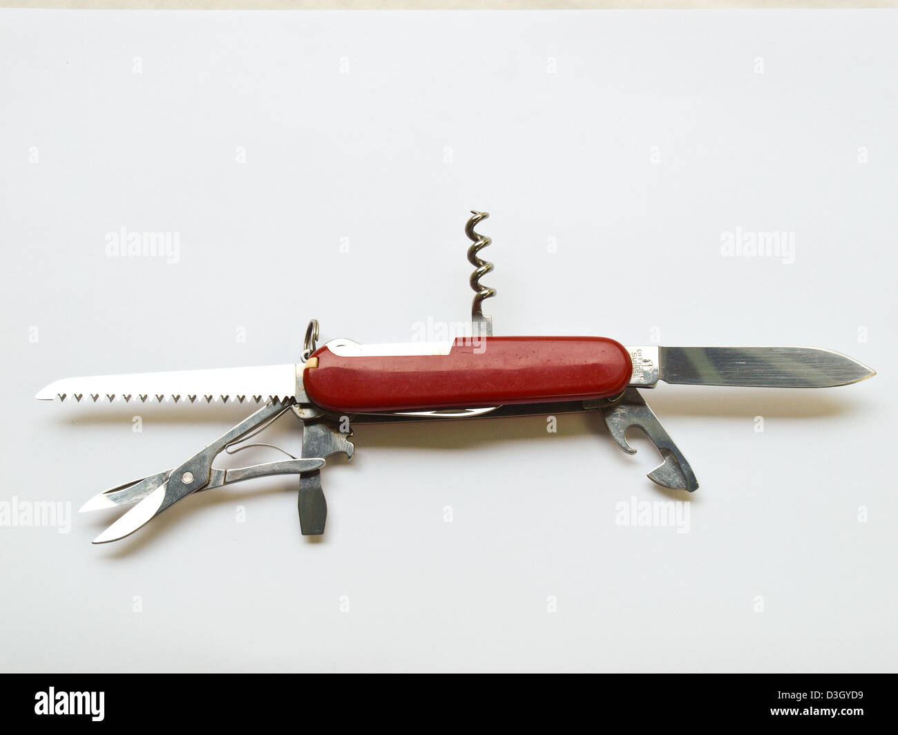 Red Army Knife multi-tool, isolated on white background Stock Photo - Alamy