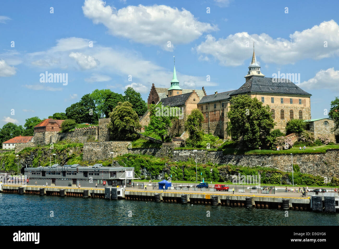 The historic landmark of Akershus Castle, a medieval fortress which ...