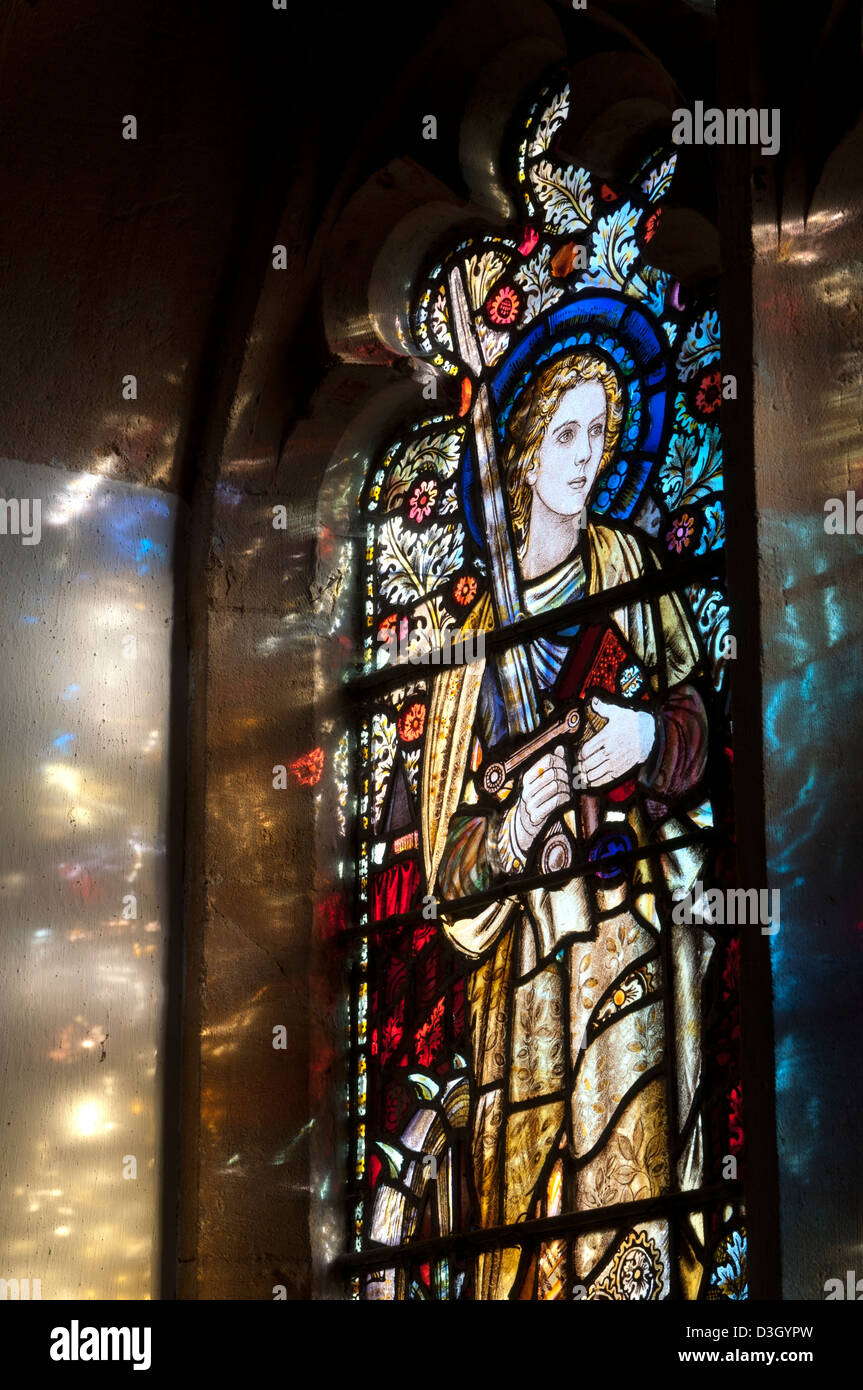 Saint Catherine stained glass, All Saints Church, Turkdean ...