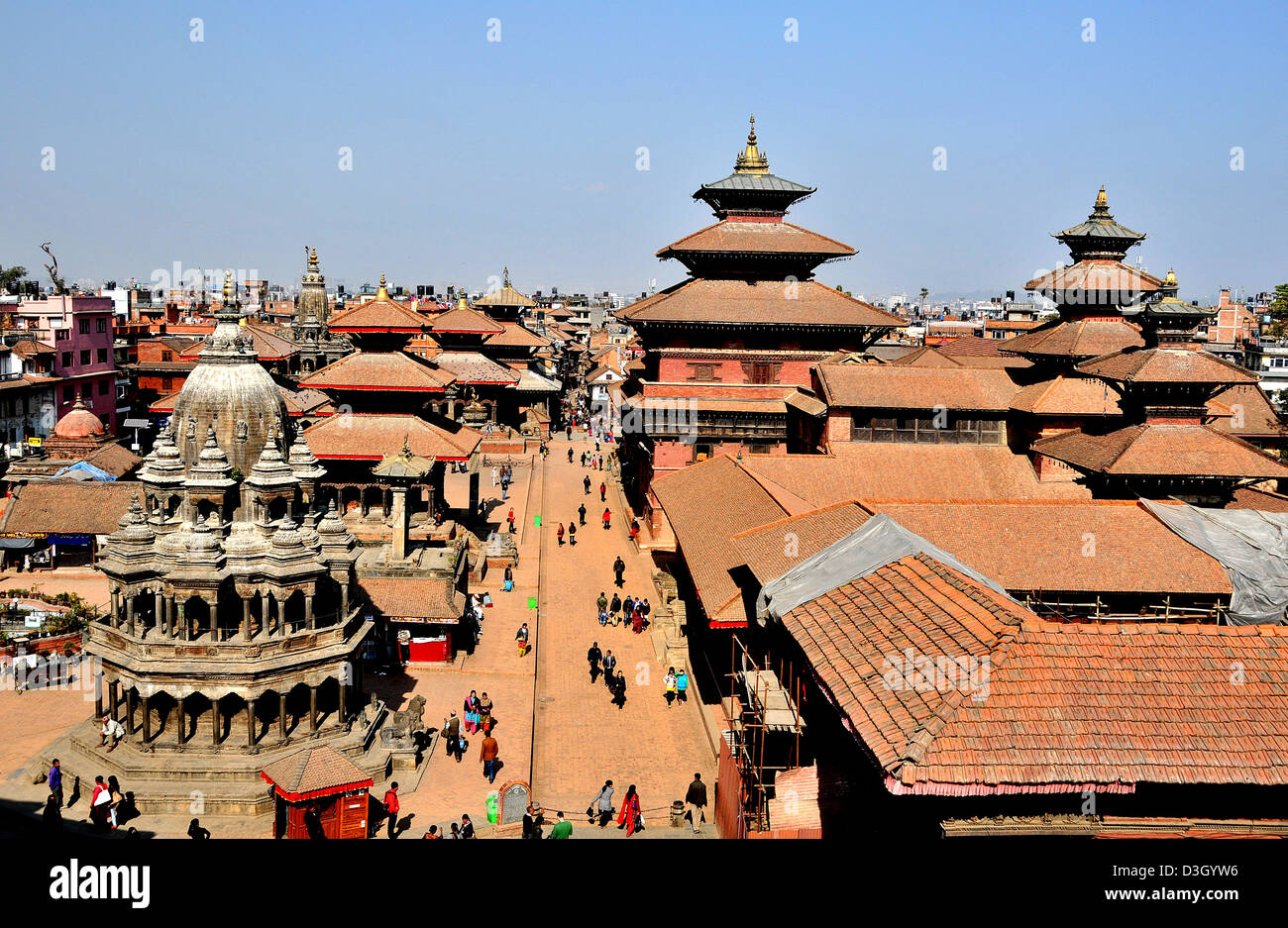 aerial view on Durbar square Patan Nepal Stock Photo - Alamy
