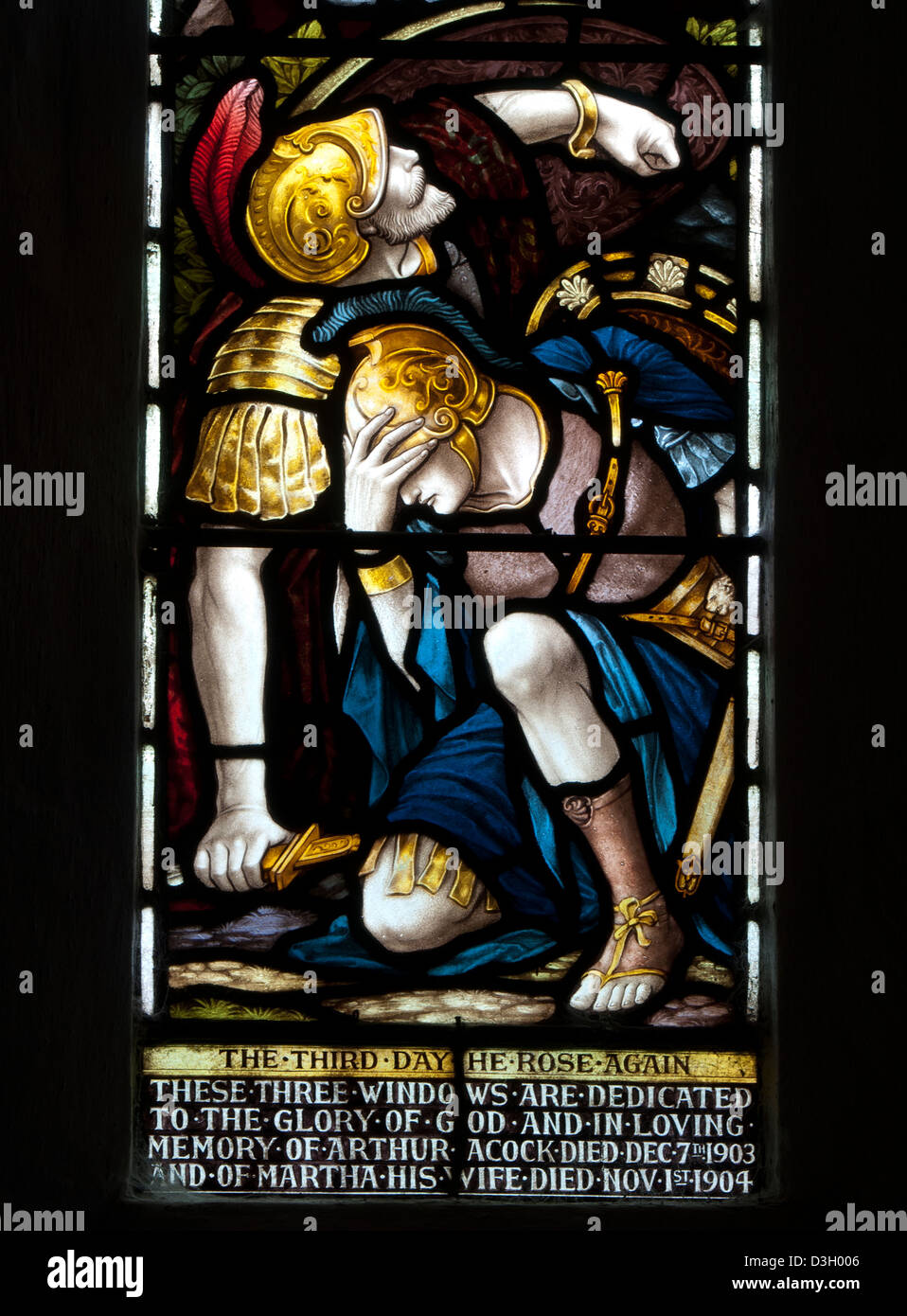 "The third day He rose again" stained glass, St. Andrew`s Church, Cold ...