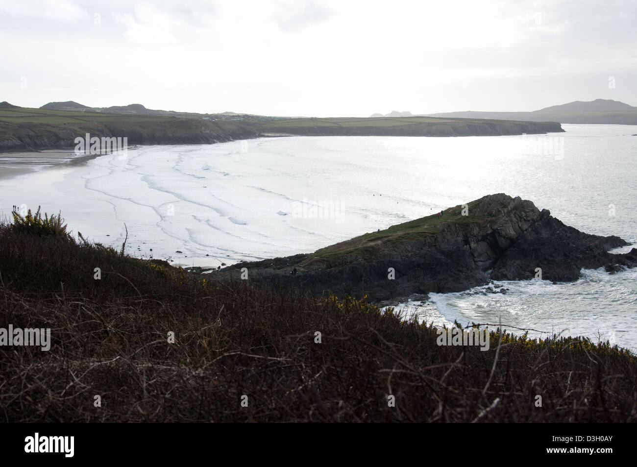 The Welsh Coastal Path near Whitesands in Pembrokeshire, Wales Stock ...