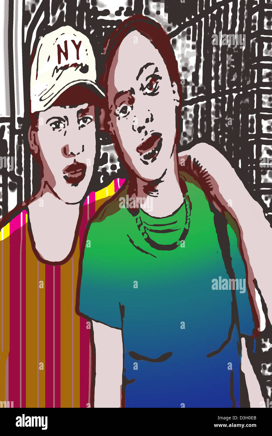 Group adolescents drawing hi-res stock photography and images - Alamy