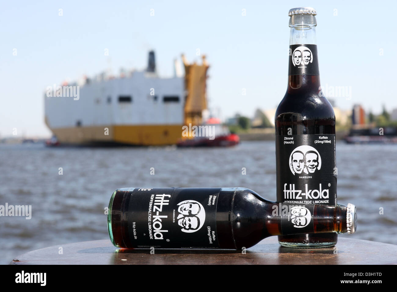 Hamburg, Germany, fritz-kola bottles in Hamburg harbor Stock Photo - Alamy