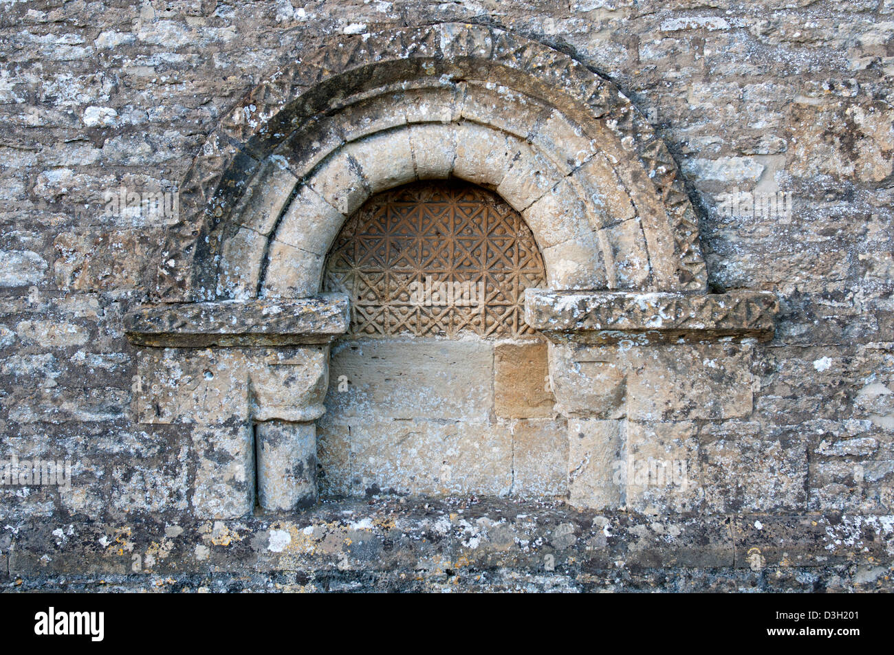 Norman arch, All Saints Church, Turkdean, Gloucestershire, England, UK ...