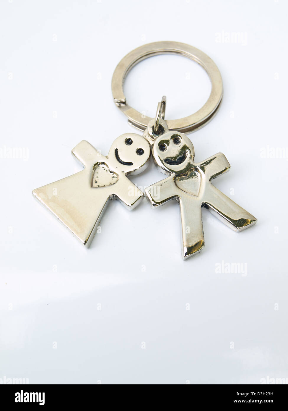 A couple key-chain isolated on white, a universal symbol of love Stock ...