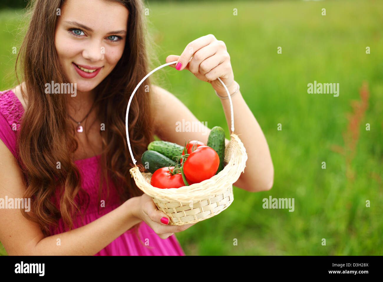 woman give vegetables to you Stock Photo - Alamy