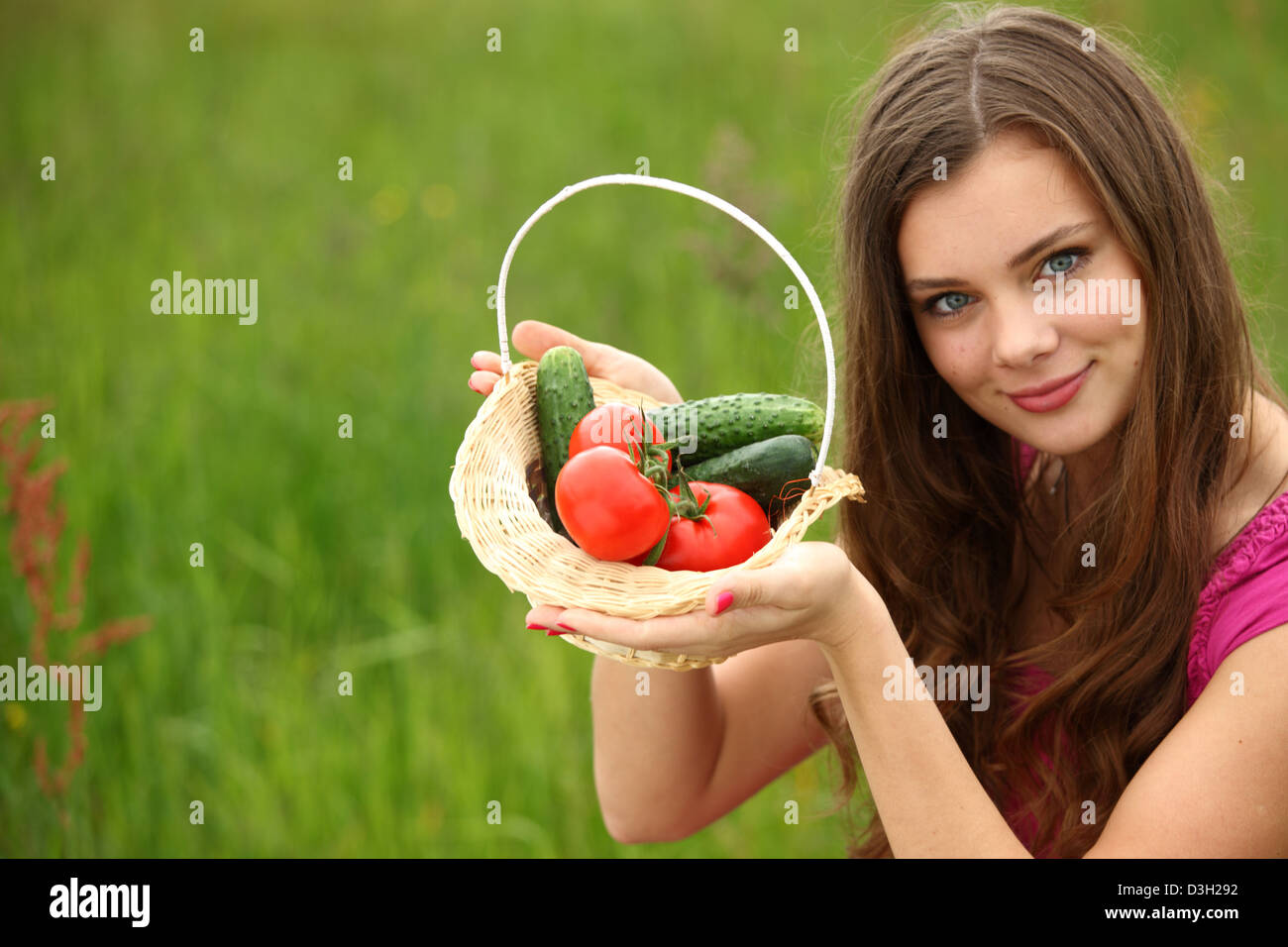 woman give vegetables to you Stock Photo - Alamy