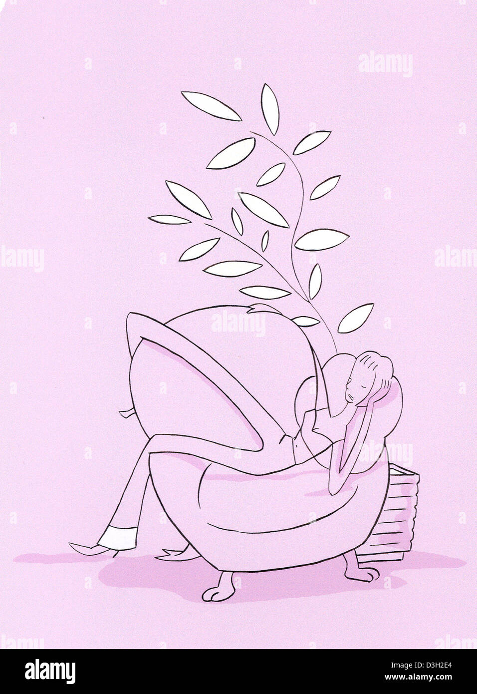 Reclining woman drawing illustration hi-res stock photography and ...