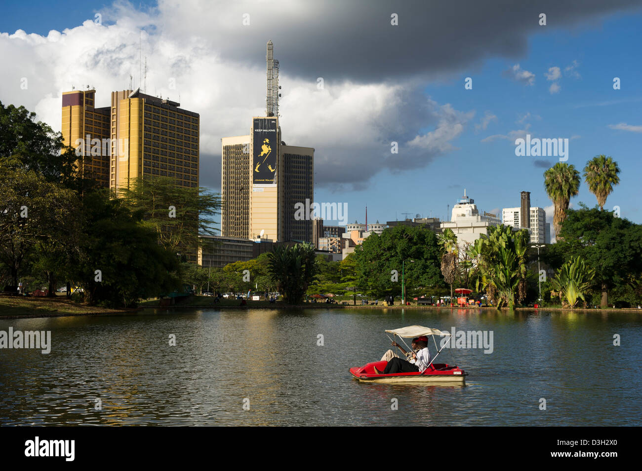 Boating on the lake in Uhuru Park, Central Nairobi, Kenya Stock Photo ...