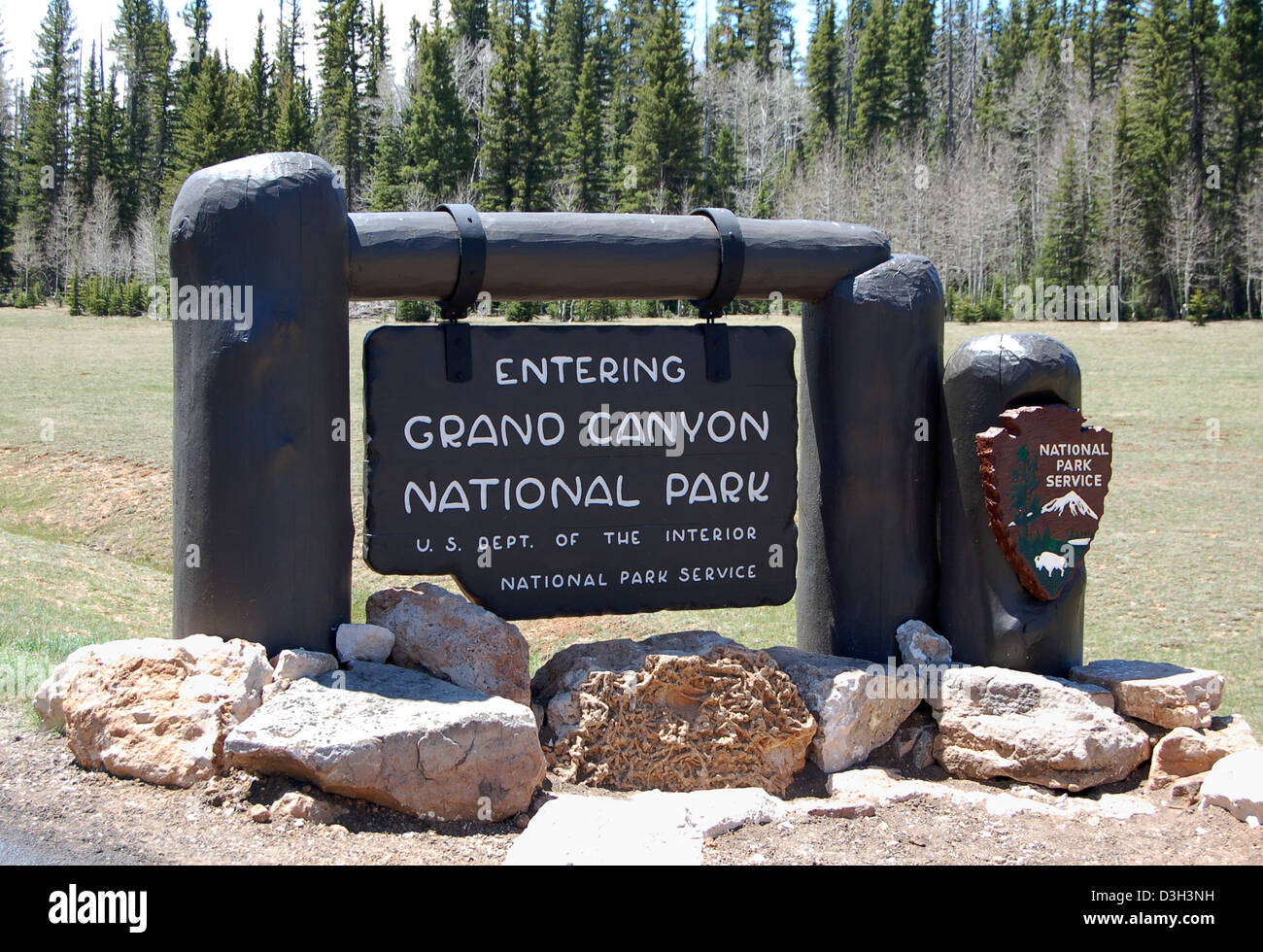 The North Rim entrance sign marks the entry point to the Grand Canyon’s ...