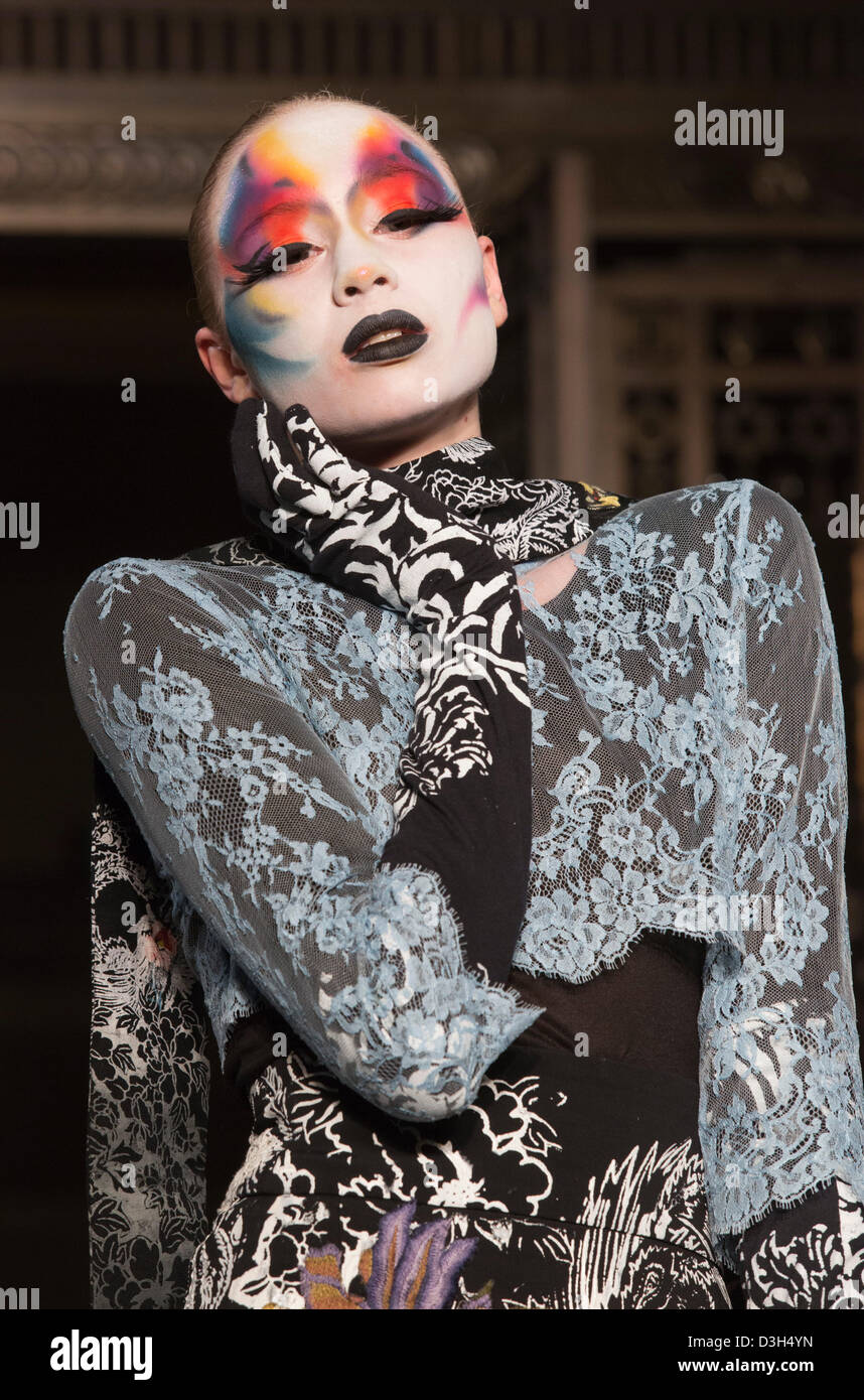London, UK. 19th February 2013. Ziad Ghanem catwalk show at Fashion ...