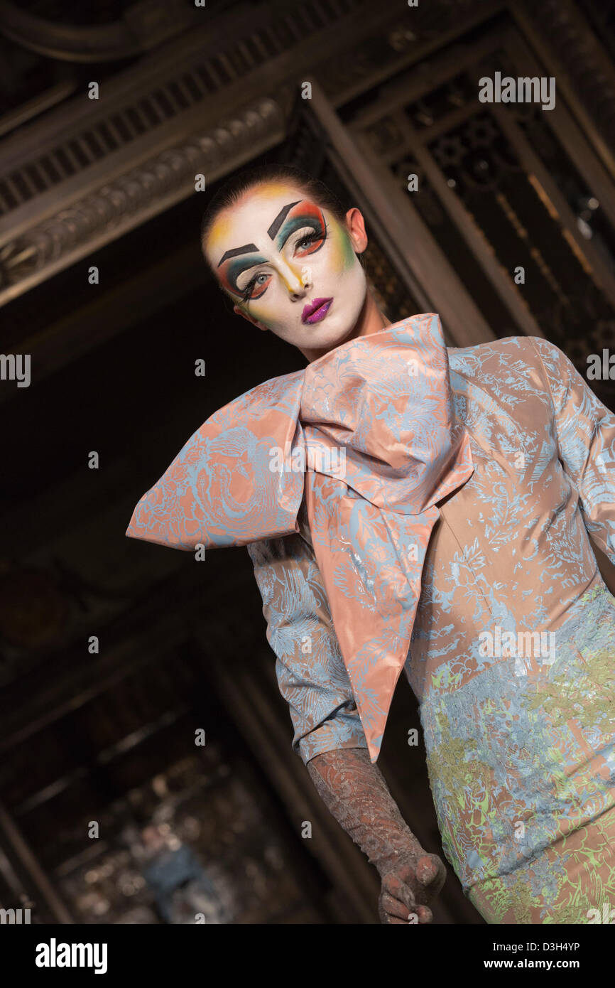 London, UK. 19th February 2013. Ziad Ghanem catwalk show at Fashion ...