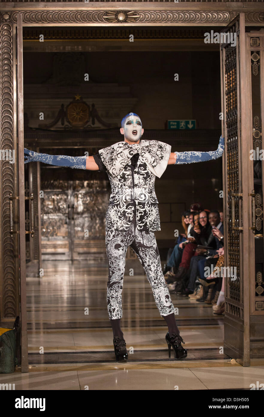 London, UK. 19th February 2013. Ziad Ghanem catwalk show at Fashion ...