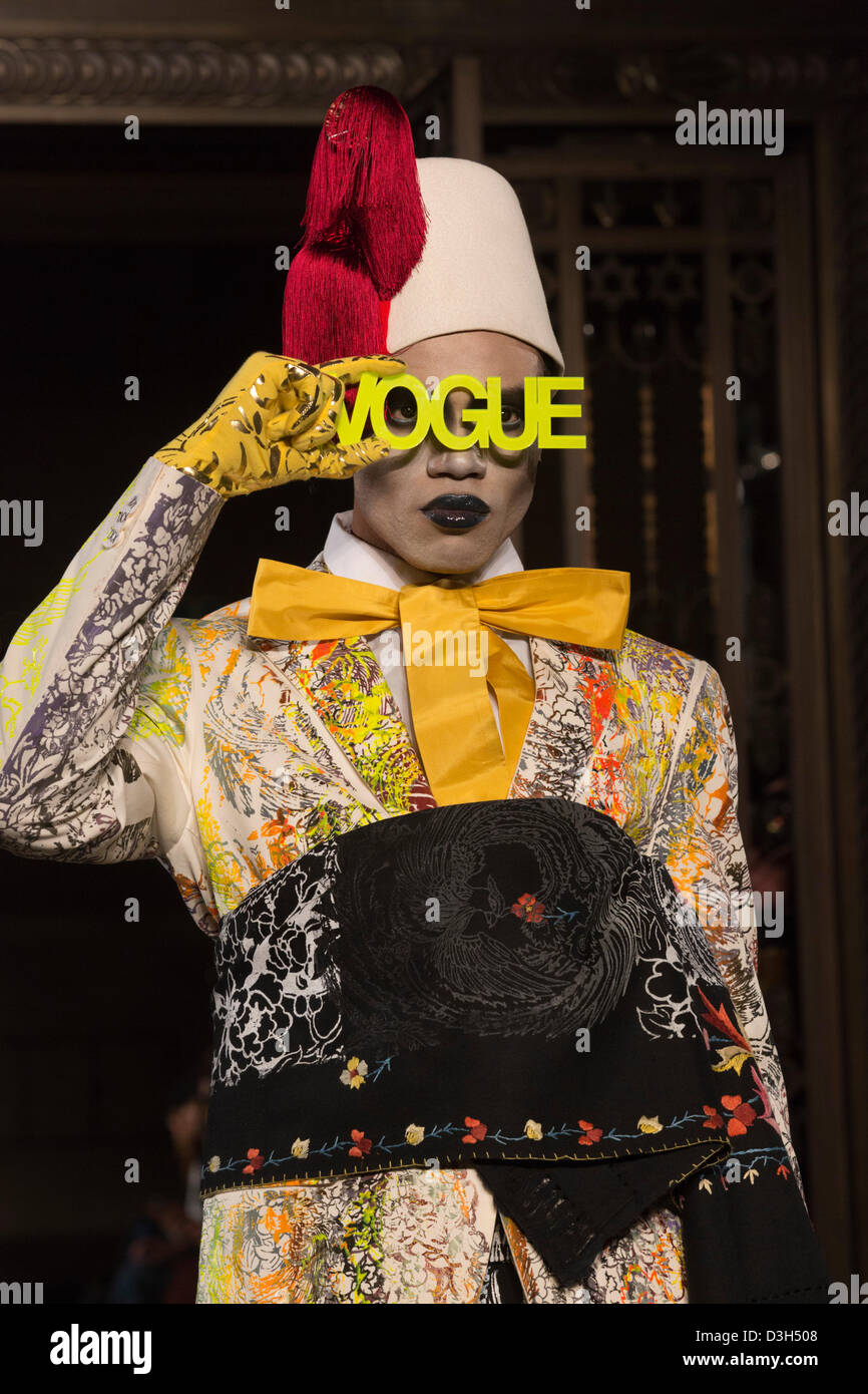 London, UK. 19th February 2013. Ziad Ghanem catwalk show at Fashion ...
