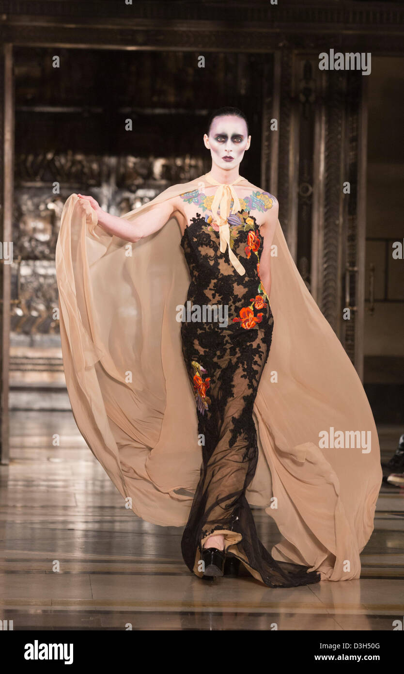 London, UK. 19th February 2013. Ziad Ghanem catwalk show at Fashion ...