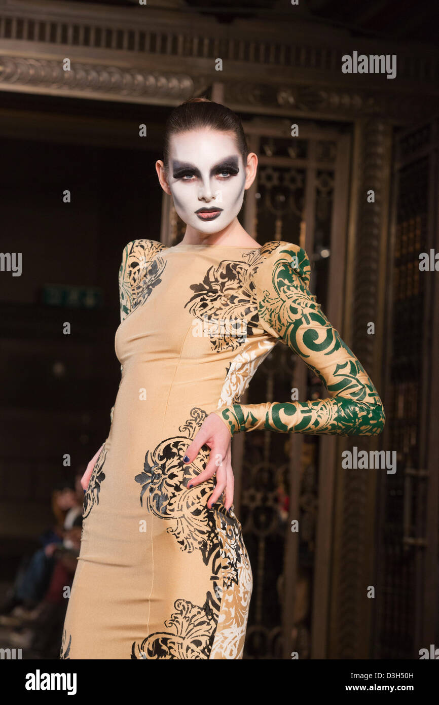 London, UK. 19th February 2013. Ziad Ghanem catwalk show at Fashion ...