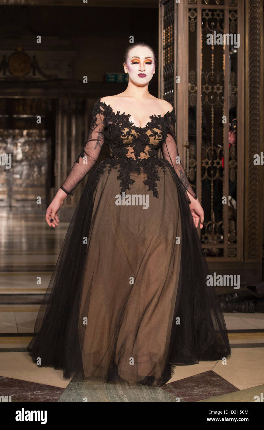 London, UK. 19th February 2013. Ziad Ghanem catwalk show at Fashion ...