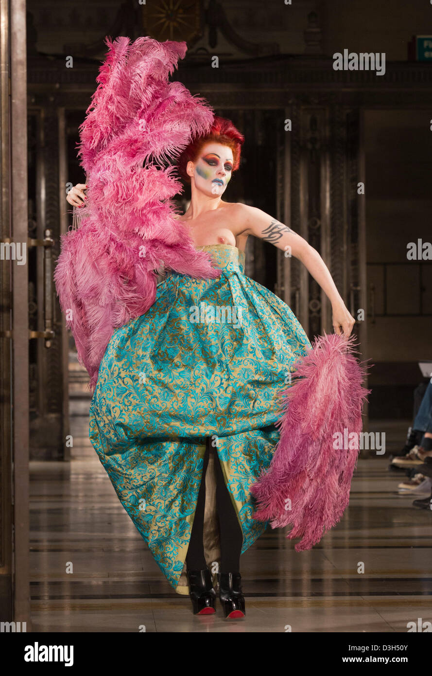 London, UK. 19th February 2013. Ziad Ghanem catwalk show at Fashion ...